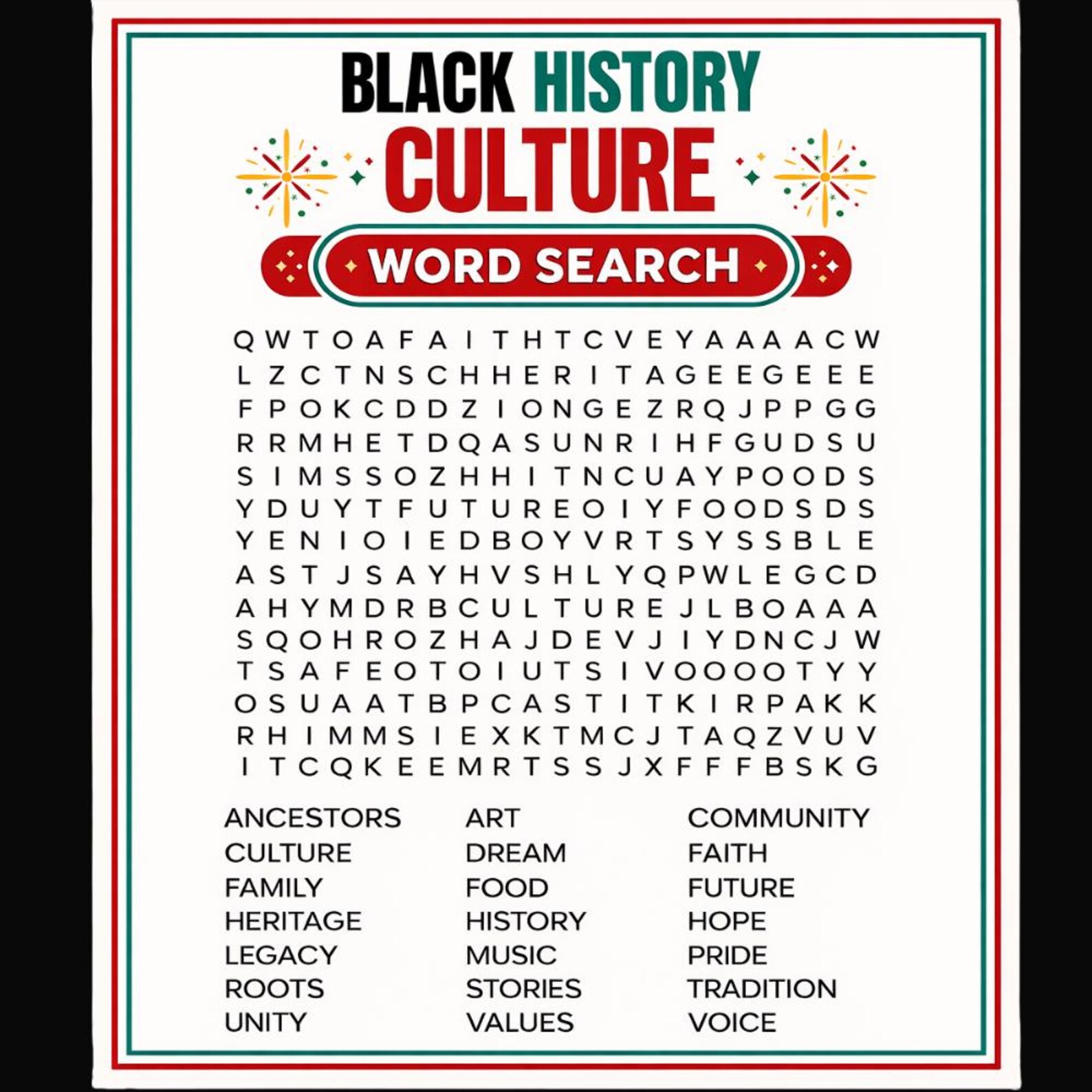 Black History Month Word Search | 10 Printable Puzzles (PDF Download ...