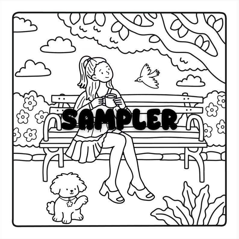 Summer Girl Coloring Book: 30 Bold & Easy Pages (digital Download) - Etsy