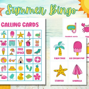 Printable Summer Bingo | Summer Party Game | Large Group Bingo | Travel ...