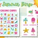 Printable Summer Bingo Summer Party Game Large Group Bingo Travel Games ...