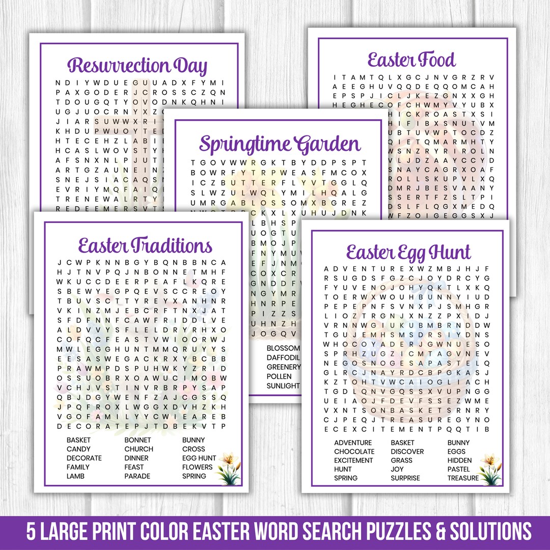 Easter Word Search| Spring Activity Pages | Printable Easter Games ...