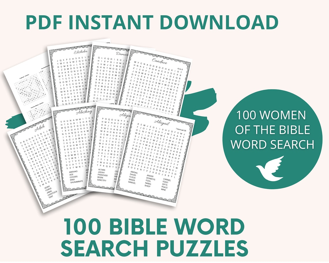 Large Print Word Search Puzzles, 100 Printable Bible Word Search ...