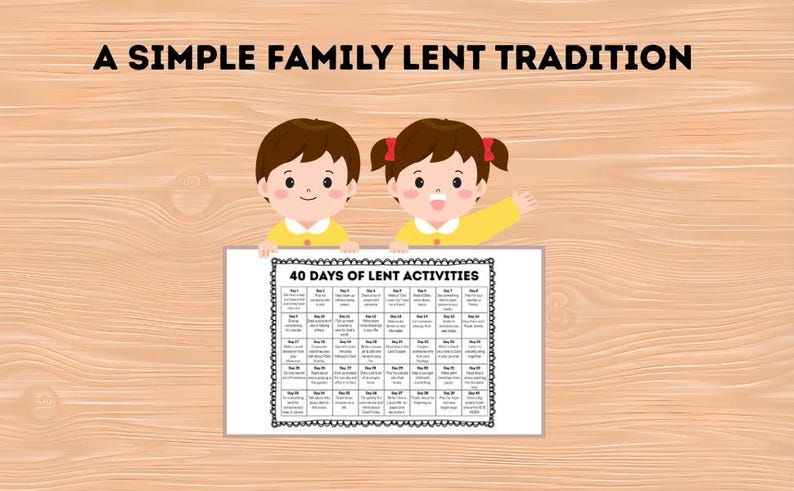 Lent Activities for Kids Printable, 40 Days of Lent Christian Countdown ...