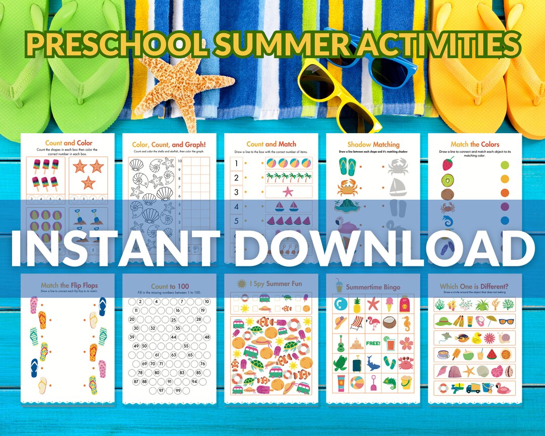 Preschool Summer Activity Printable, Summer Games, Printable Worksheets ...