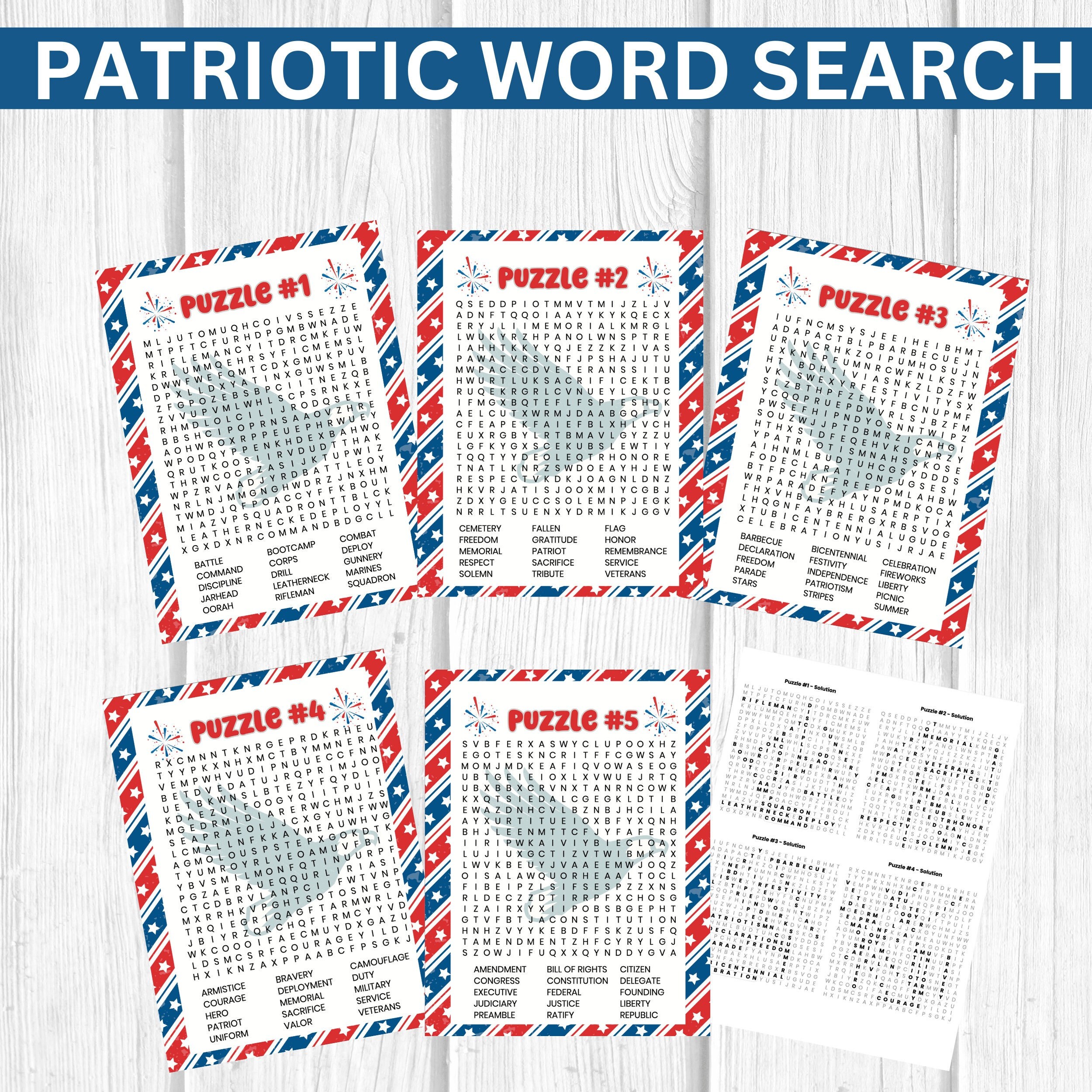 Fourth of July Word Search Puzzle, Patriotic Printables, Memorial Day ...