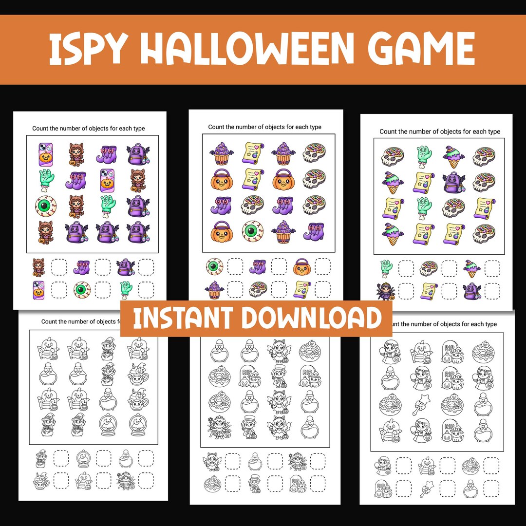 Halloween I Spy Game: Preschool Printable Activity (digital Download ...