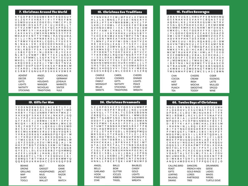 100 Page Christmas Word Search Puzzle Book Large Print Holiday Fun ...