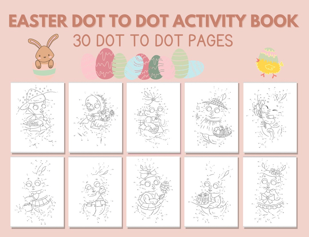 Easter Dot to Dot Activity Book, Spring Worksheets for Prek, Printable ...