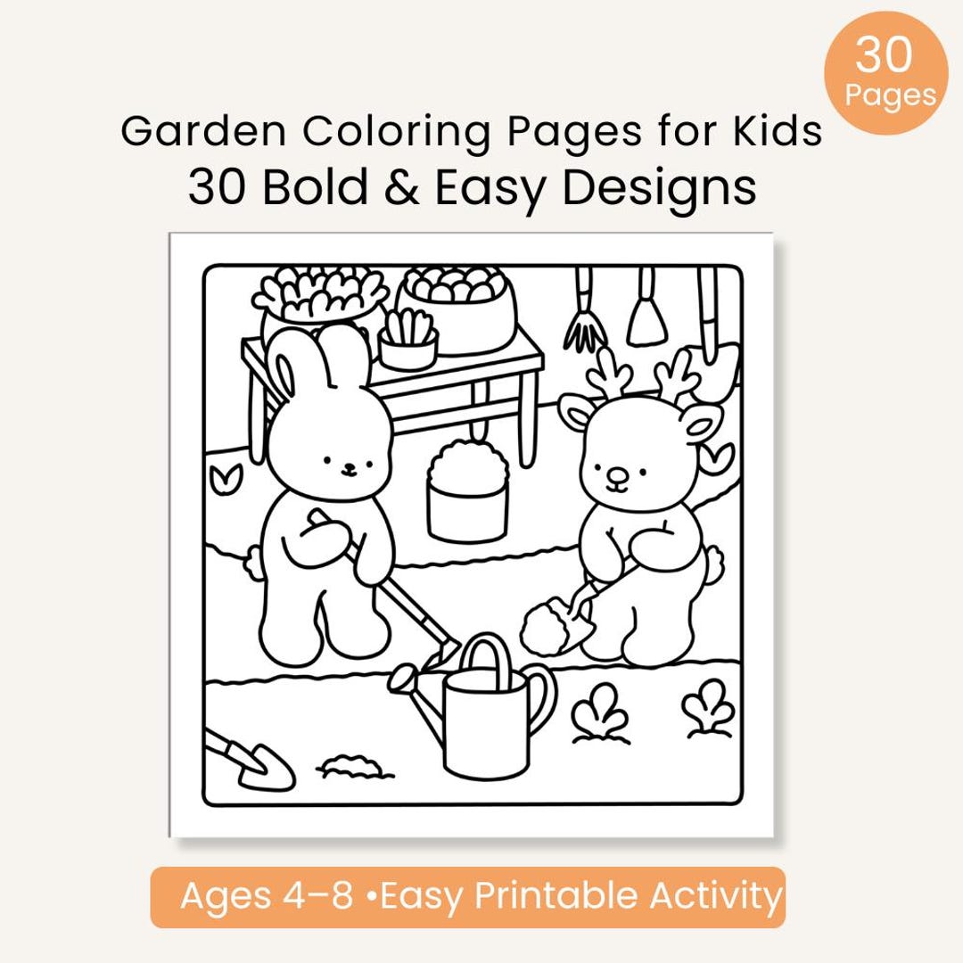 Garden Coloring Pages for Kids – Bold and Easy Summer Coloring Book ...