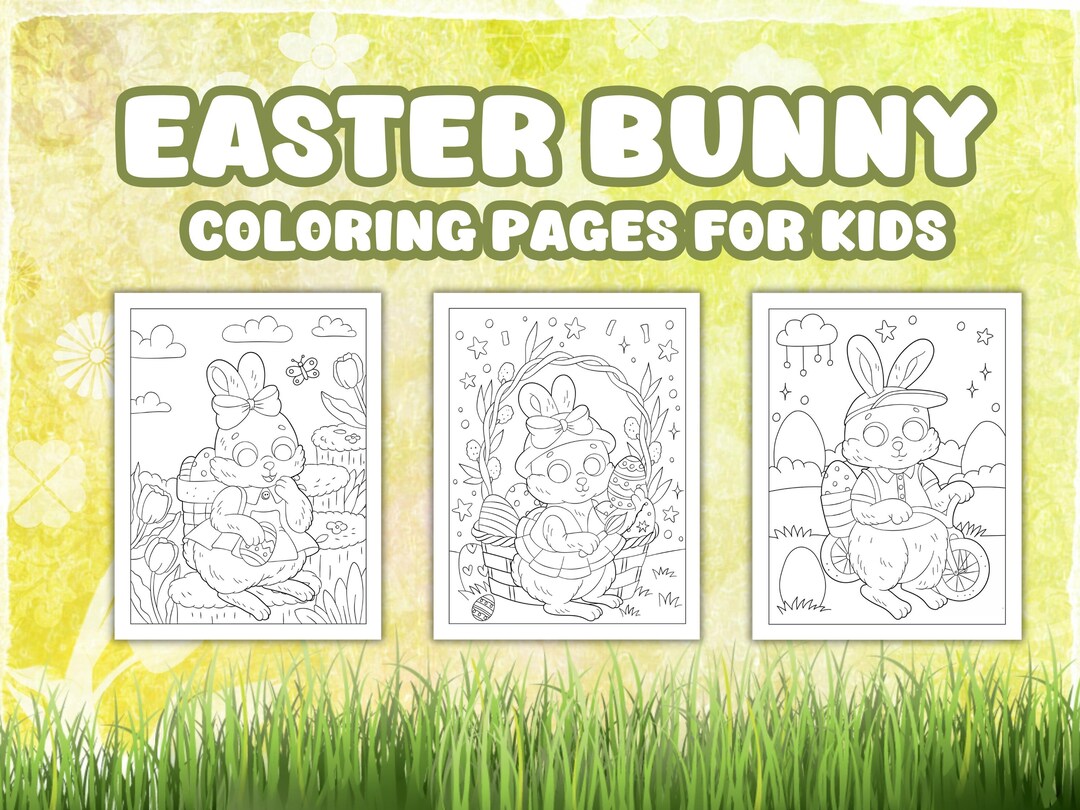 Easter Bunny Coloring Pages, Spring Activity Sheets (digital Download ...