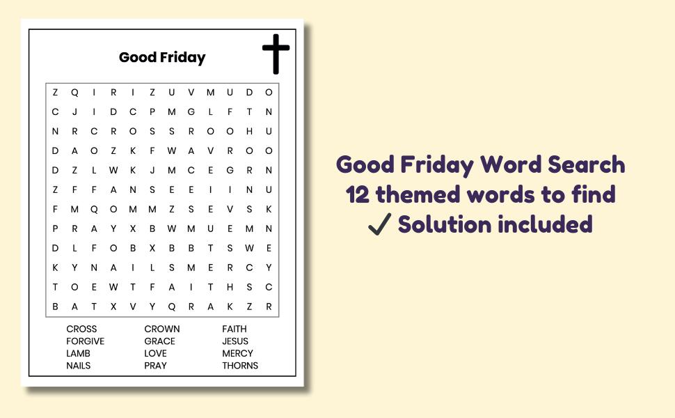 Good Friday Activity for Kids Ages 6-10, Christian Holy Week Coloring ...