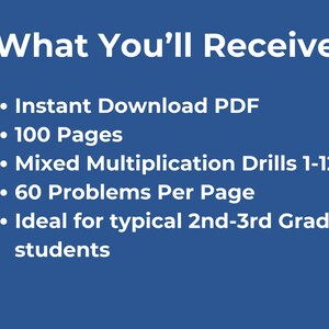 100 Multiplication Drills Worksheets: Math Facts 1-12 (printable PDF ...