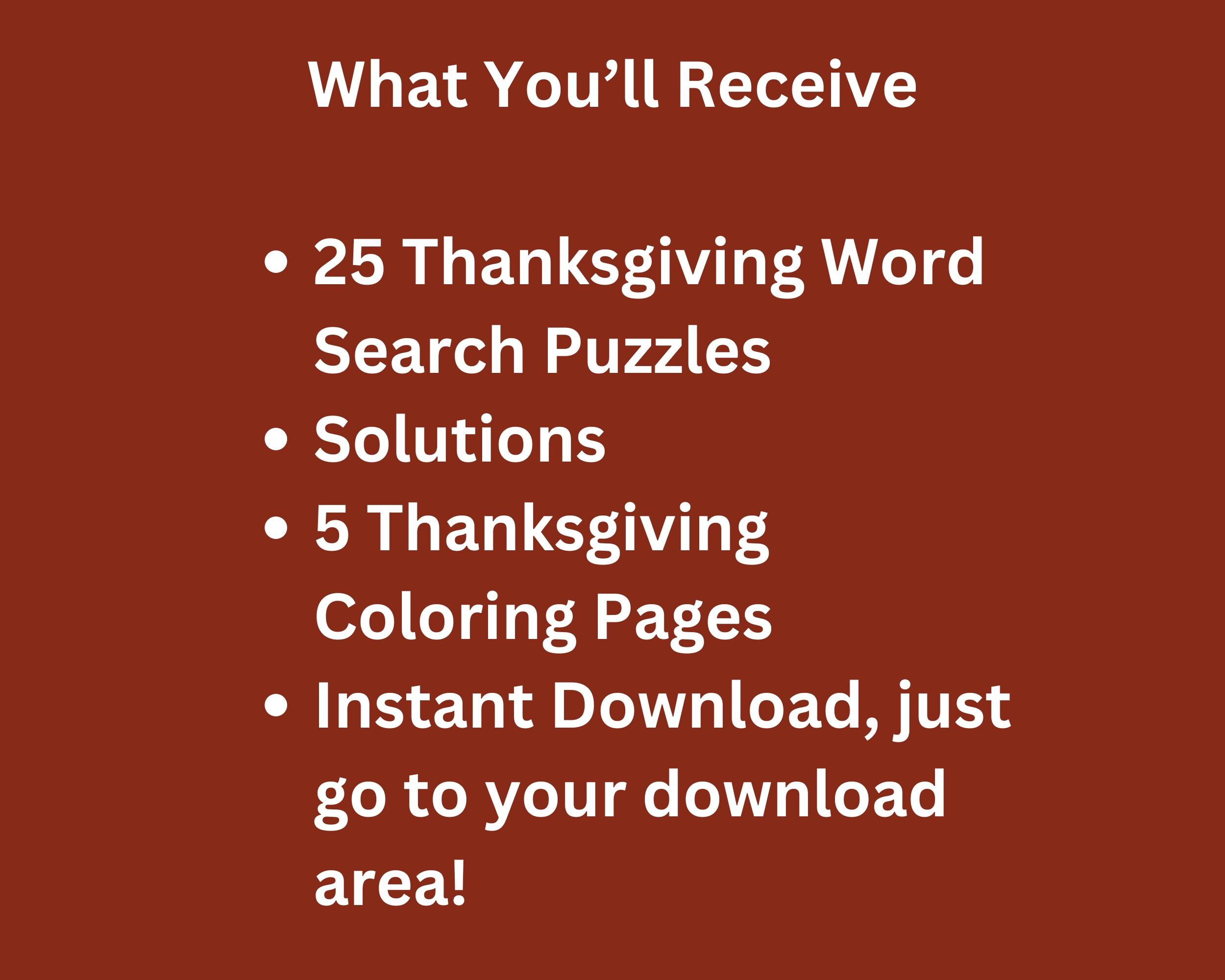Thanksgiving Word Search Puzzles, Thanksgiving Coloring Pages, Fall ...