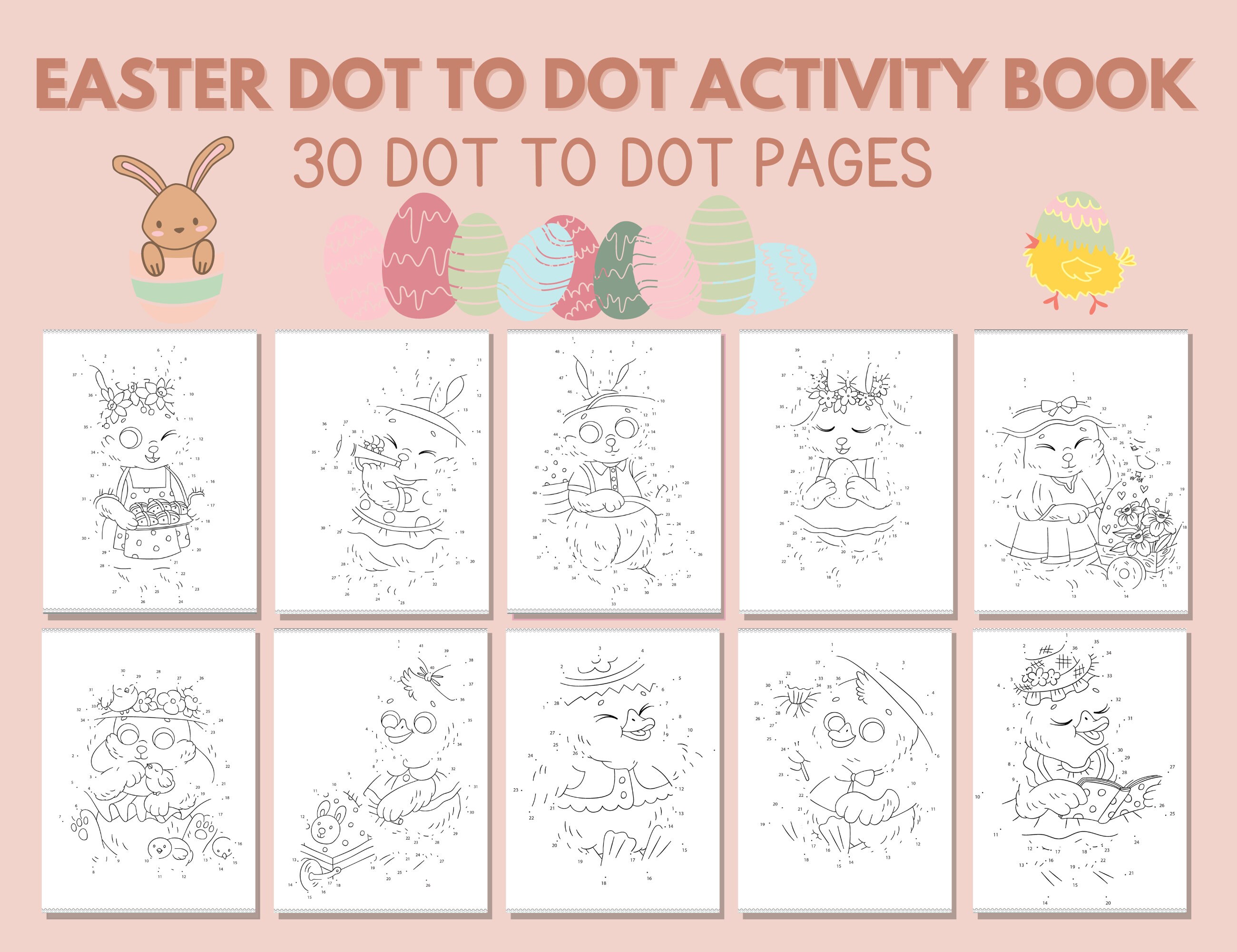 Easter Dot to Dot Activity Book, Spring Worksheets for Prek, Printable ...