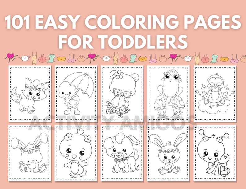 Animal Coloring Pages for Kids Worksheets for Pre-k - Etsy