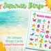Printable Summer Bingo Summer Party Game Large Group Bingo Travel Games ...