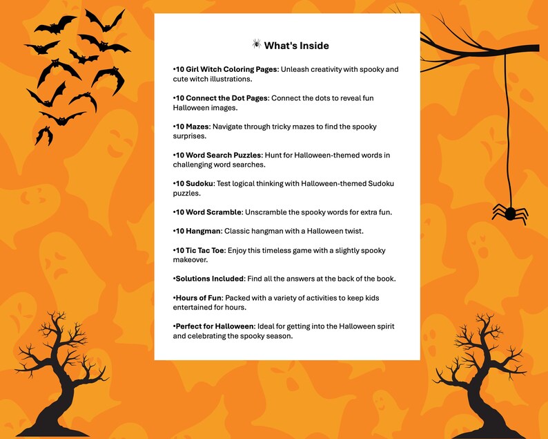 Halloween Activity Pages | Printable | Halloween Coloring | Word Search ...