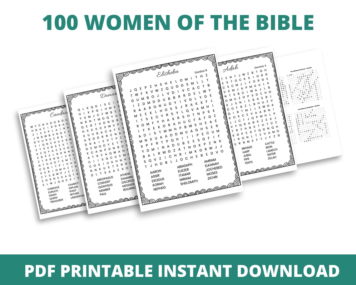 Large Print Word Search Puzzles, 100 Printable Bible Word Search ...