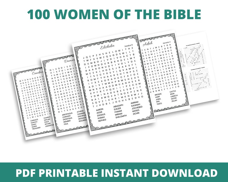 Large Print Bible Word Search – 100 Women of the Bible (printable PDF ...
