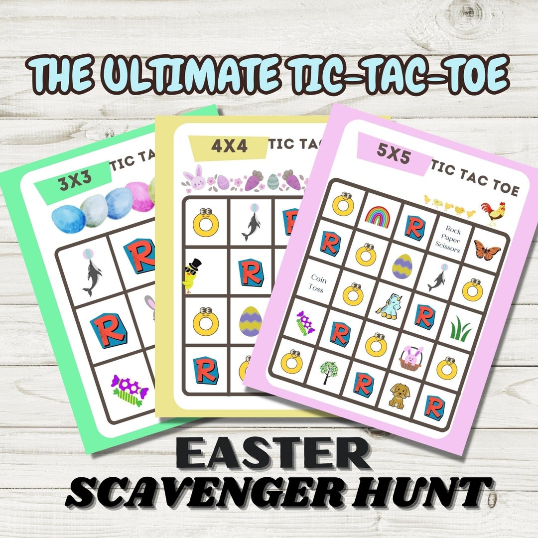 Tic-tac-toe Scavenger Hunt | Easter Scavenger Hunt | Indoor Easter Game ...