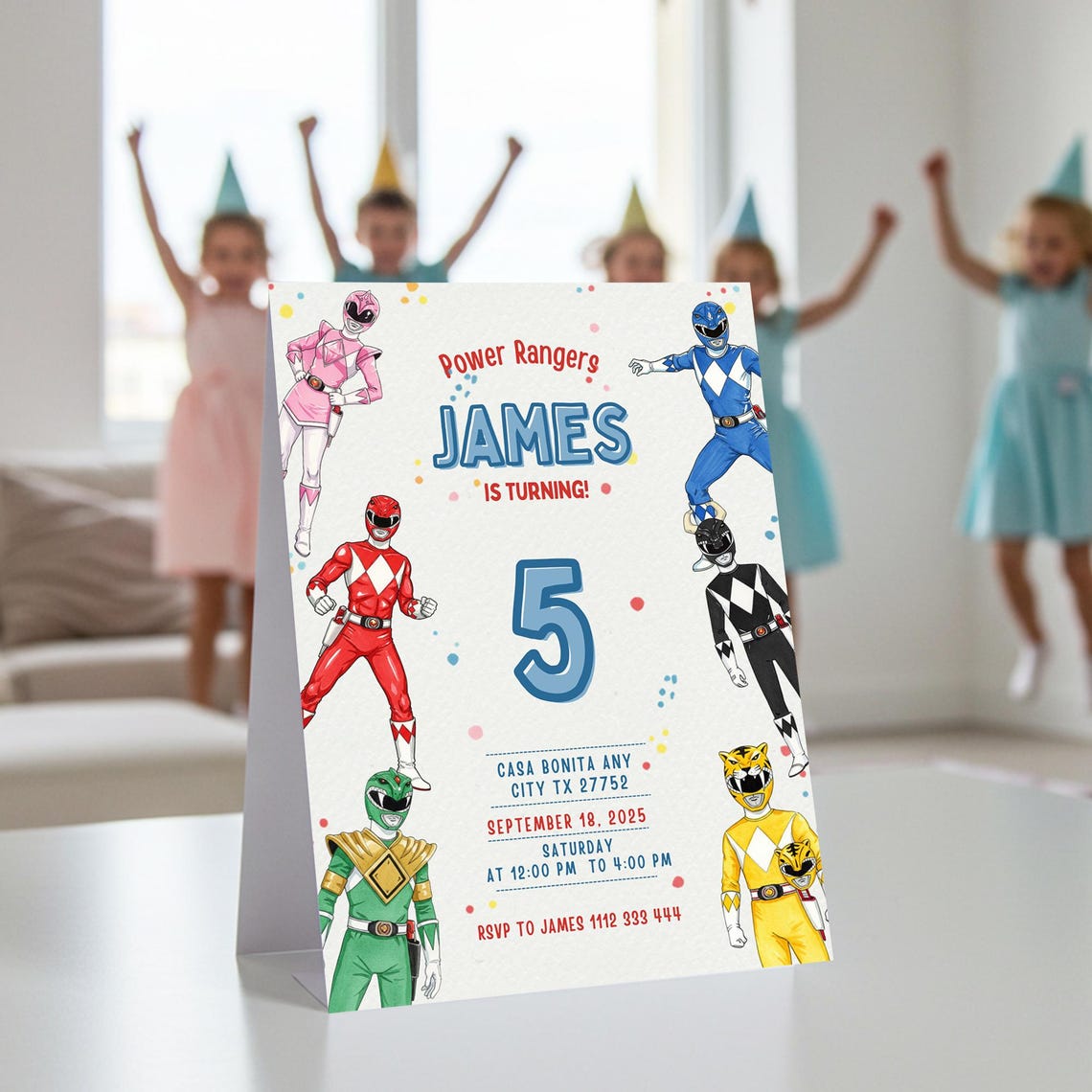 Power Rangers Birthday Invitation | Power Rangers Invite | Printable ...