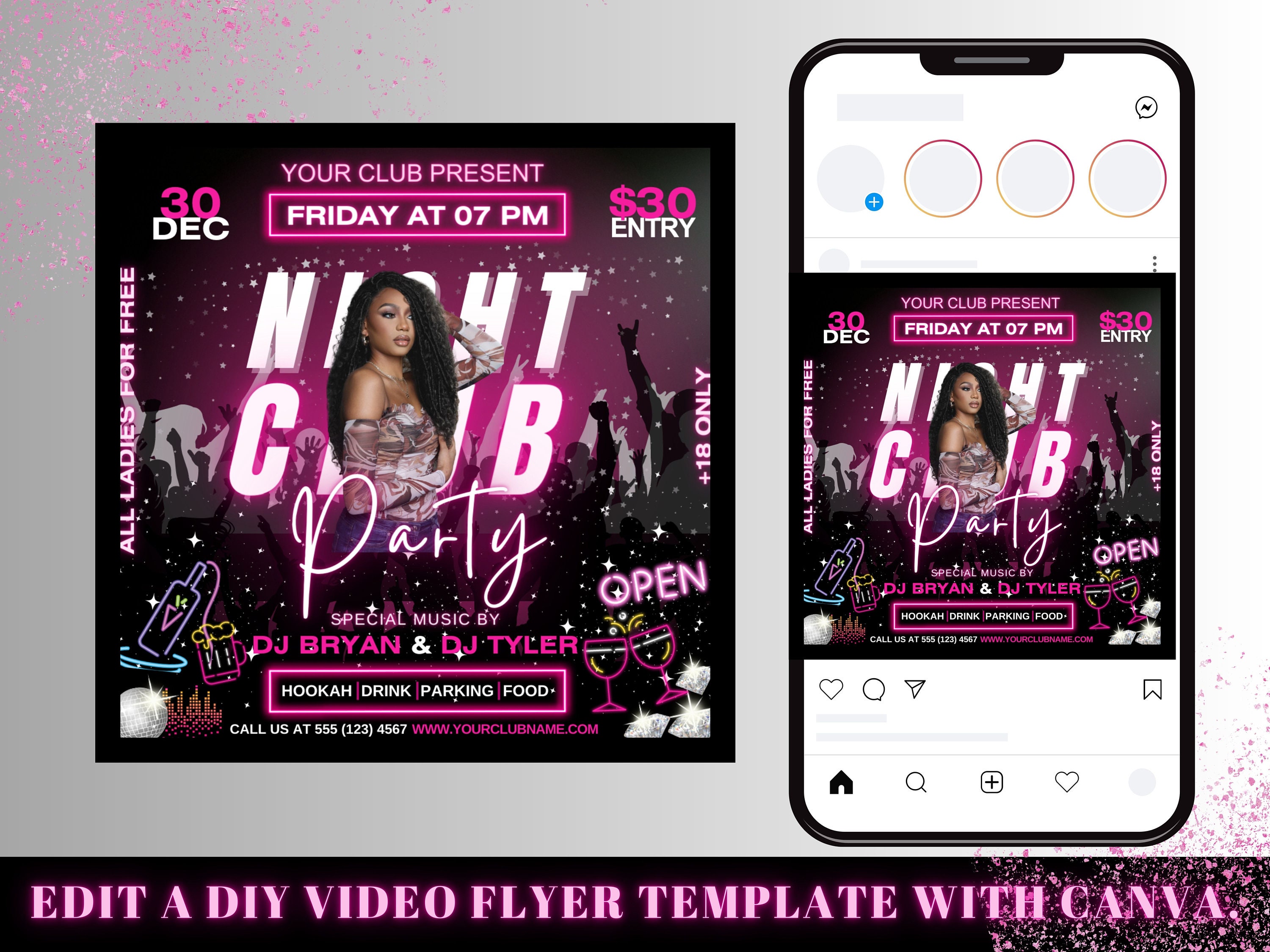 Club Flyer, DIY Flyer Template Design, Event Flyer, Party Invitation ...