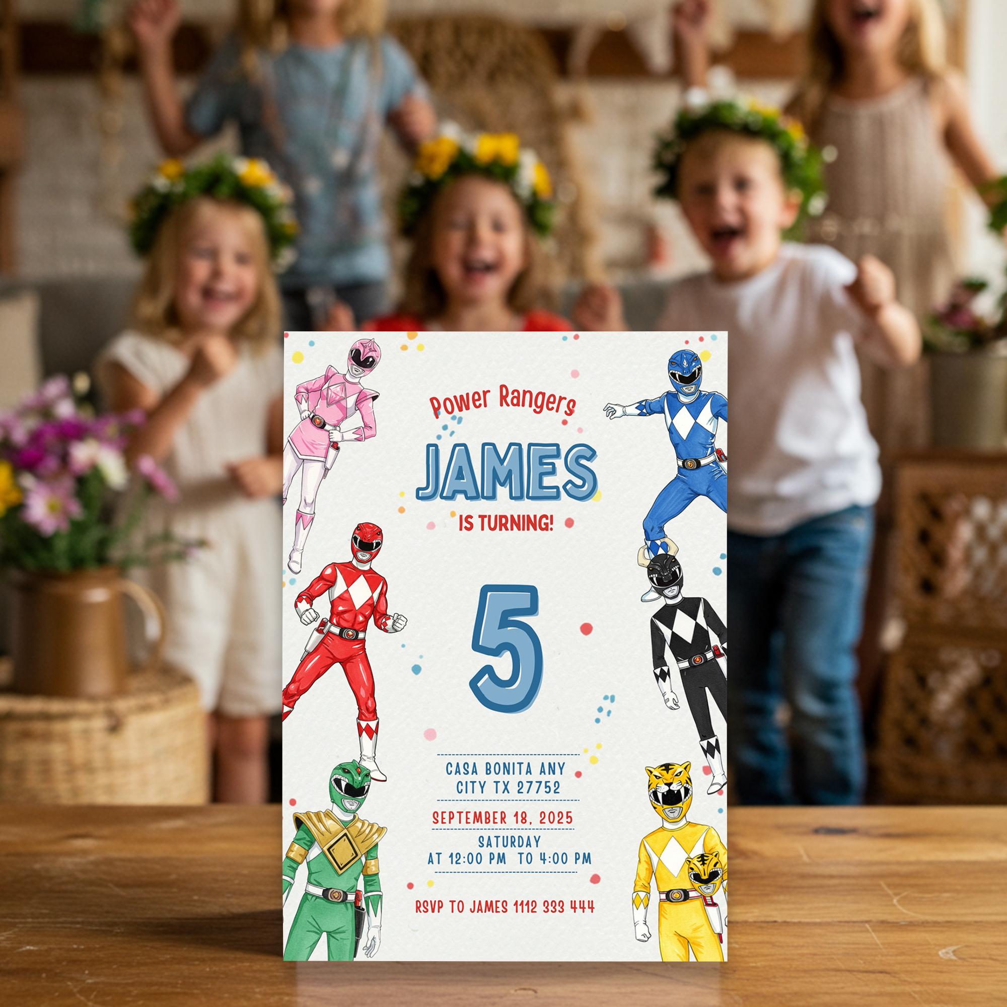 Power Rangers Birthday Invitation | Power Rangers Invite | Printable ...