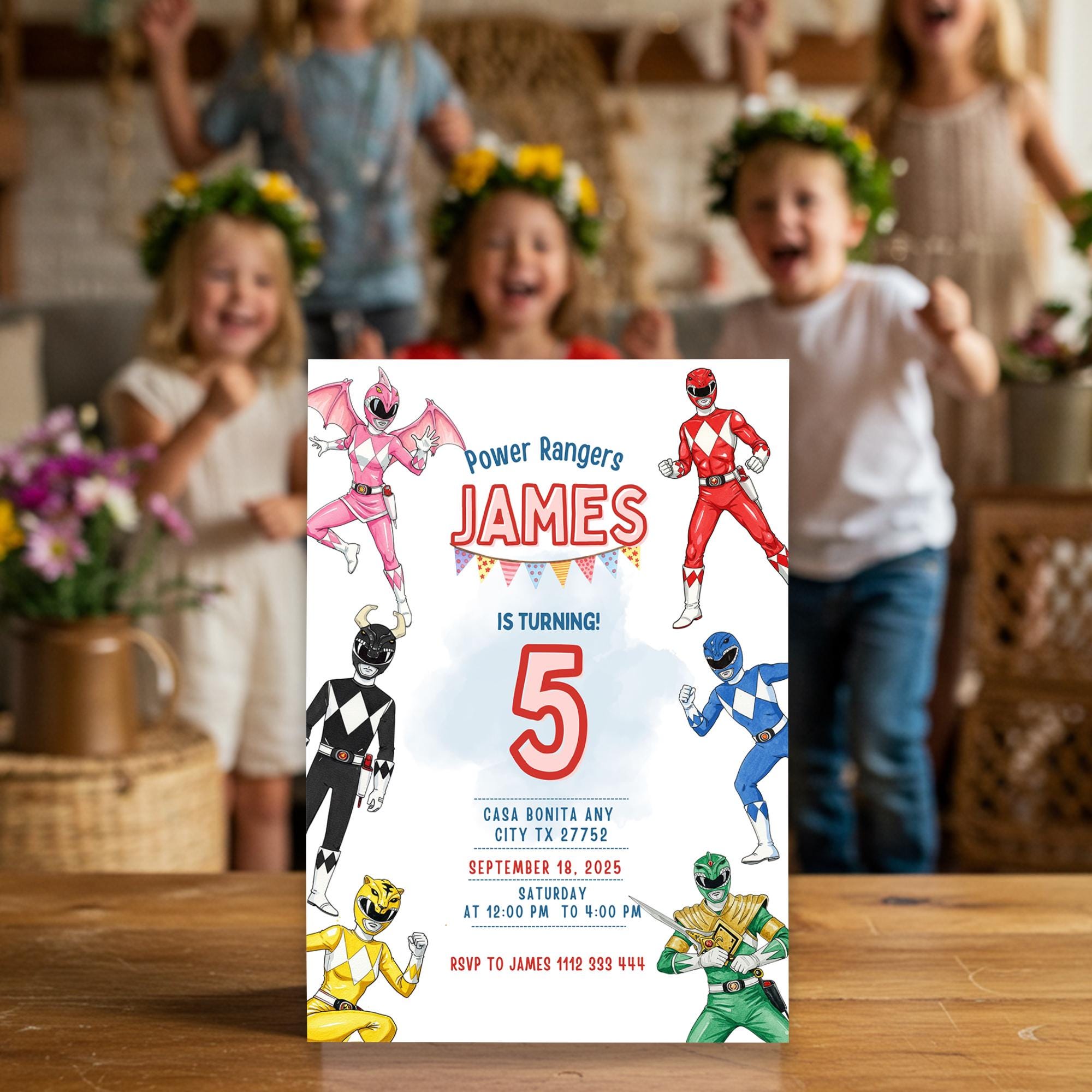 Power Rangers Birthday Invitation | Power Rangers Invite | Printable ...