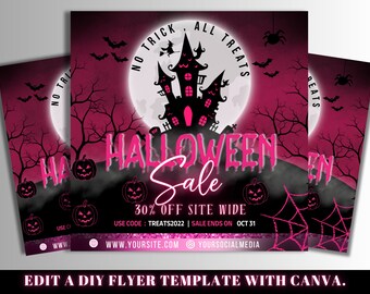 Halloween Flyer, DIY Flyer Template Design, Sale Flyer, Hair Flyer ...