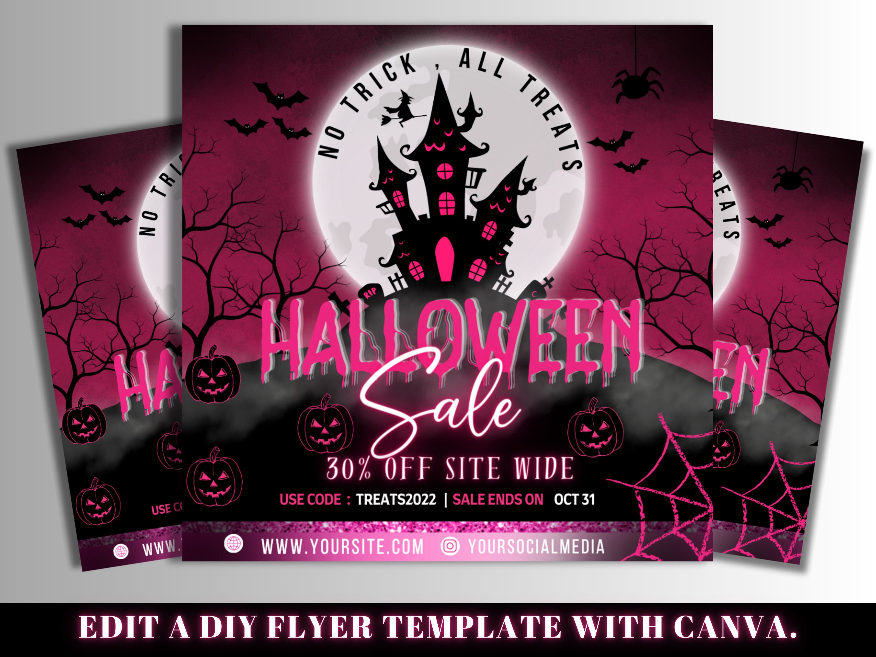 Halloween Flyer, DIY Flyer Template Design, Sale Flyer, Hair Flyer ...
