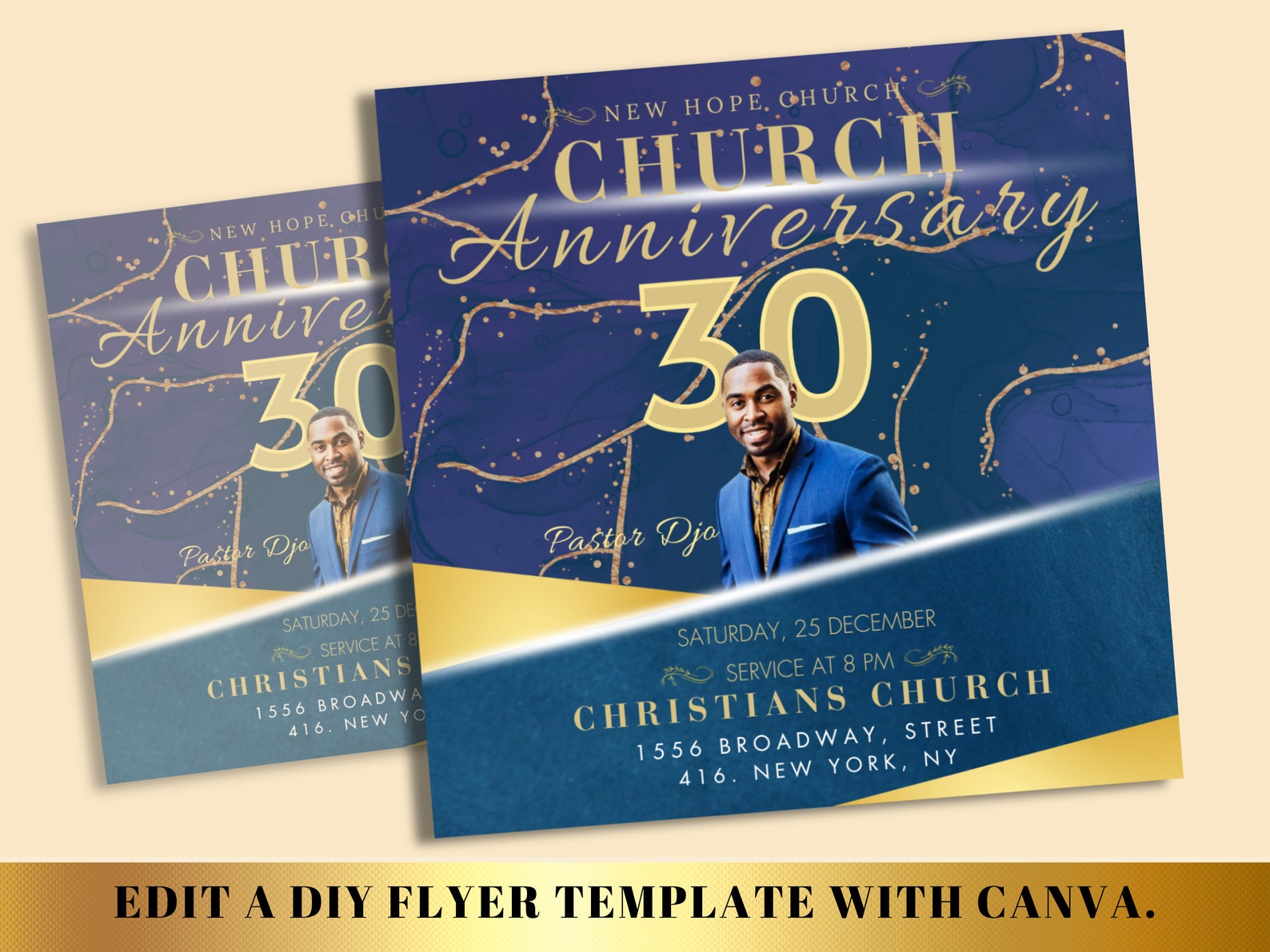 Editable Church Anniversary Flyer Template - Pastor Anniversary Flyer ...