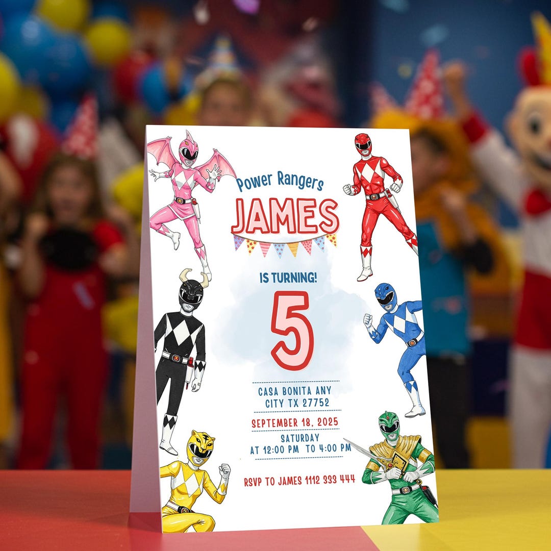Power Rangers Birthday Invitation | Power Rangers Invite | Printable ...
