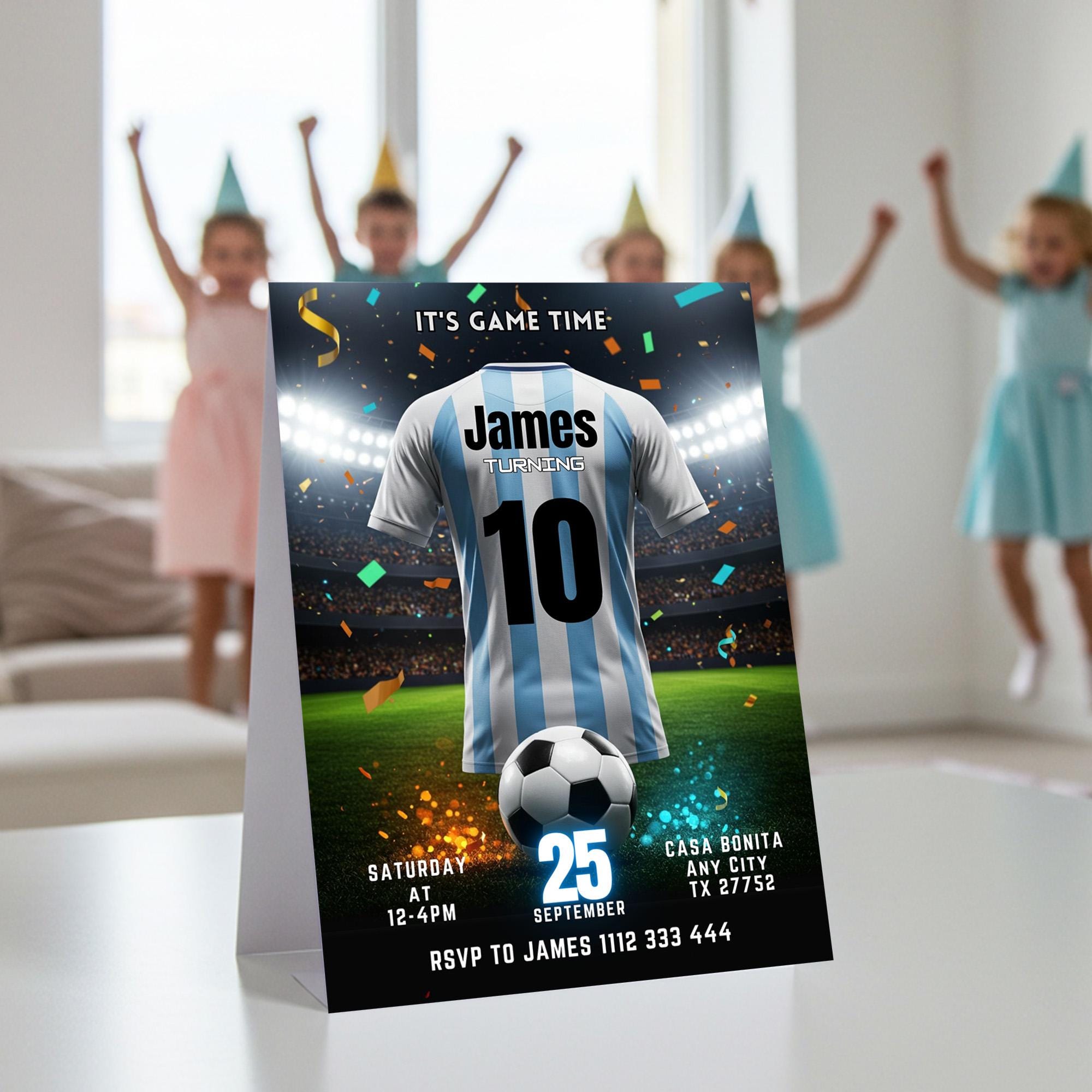 Messi Birthday Editable Invitation, Soccer Birthday Invite, Soccer ...