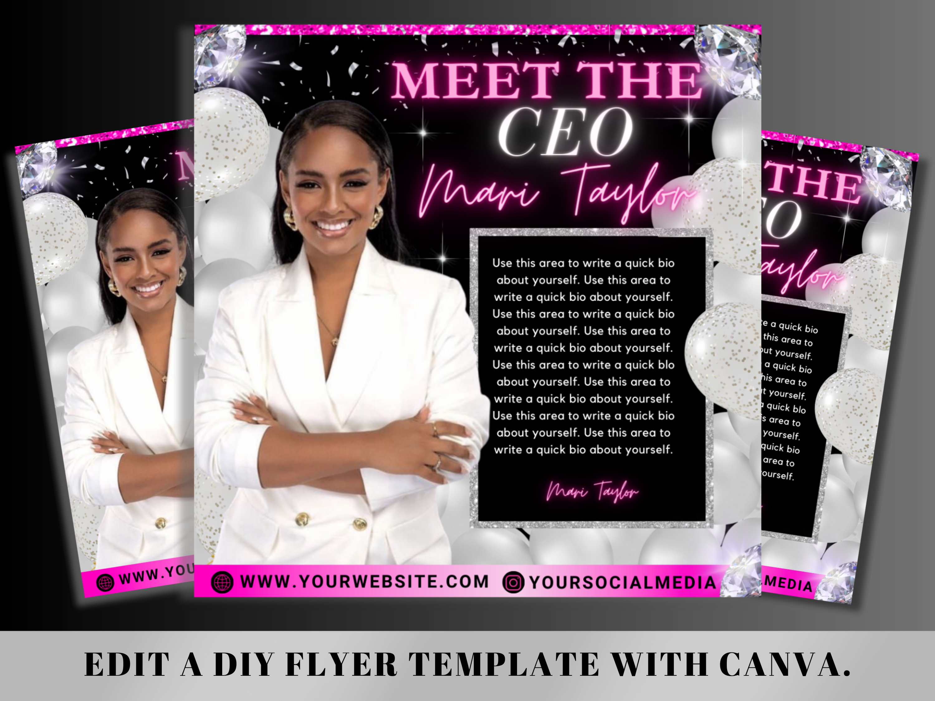Meet the CEO Flyer, DIY Flyer Template Design, Meet the Owner Flyer, Entrepreneur Flyer, Social ...