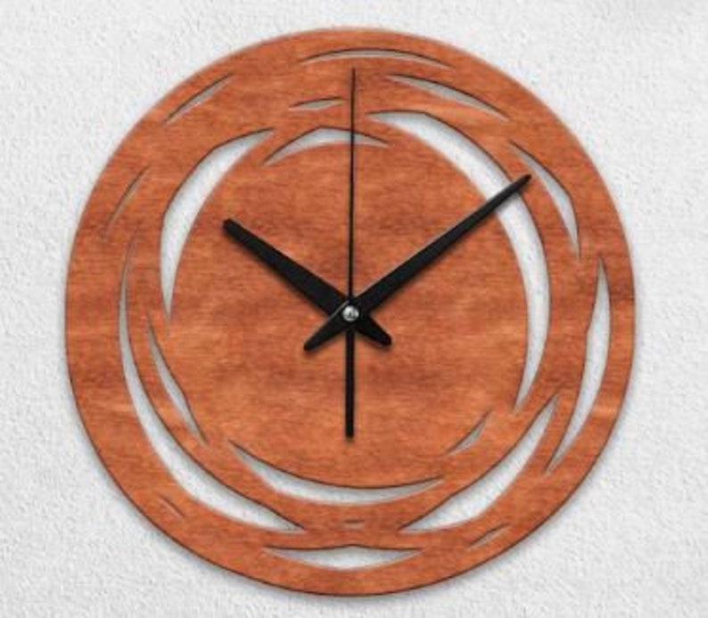 2D Cut Like Egg Shape Clock, Unique Wall Clock, Large Wall Clock Wooden ...