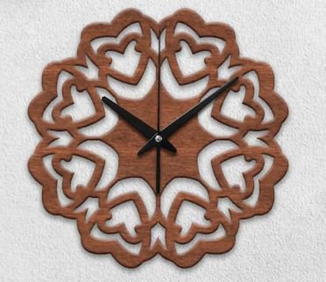 Heart Shape Clock, Unique Wall Clock, Large Wall Clock Wooden Clock for ...