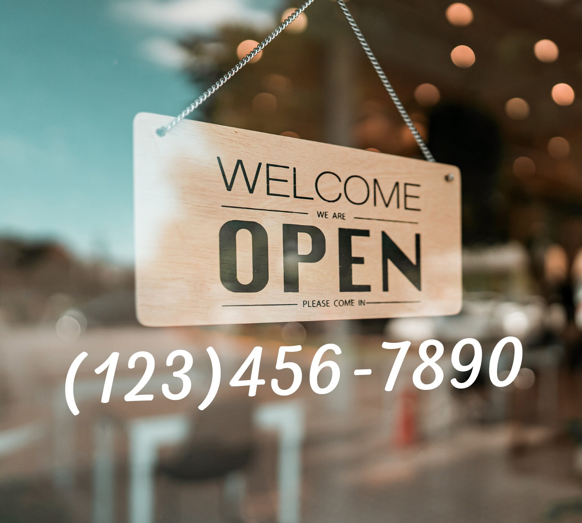 Custom Business Phone Number Decal, Business Window Decal, Business ...