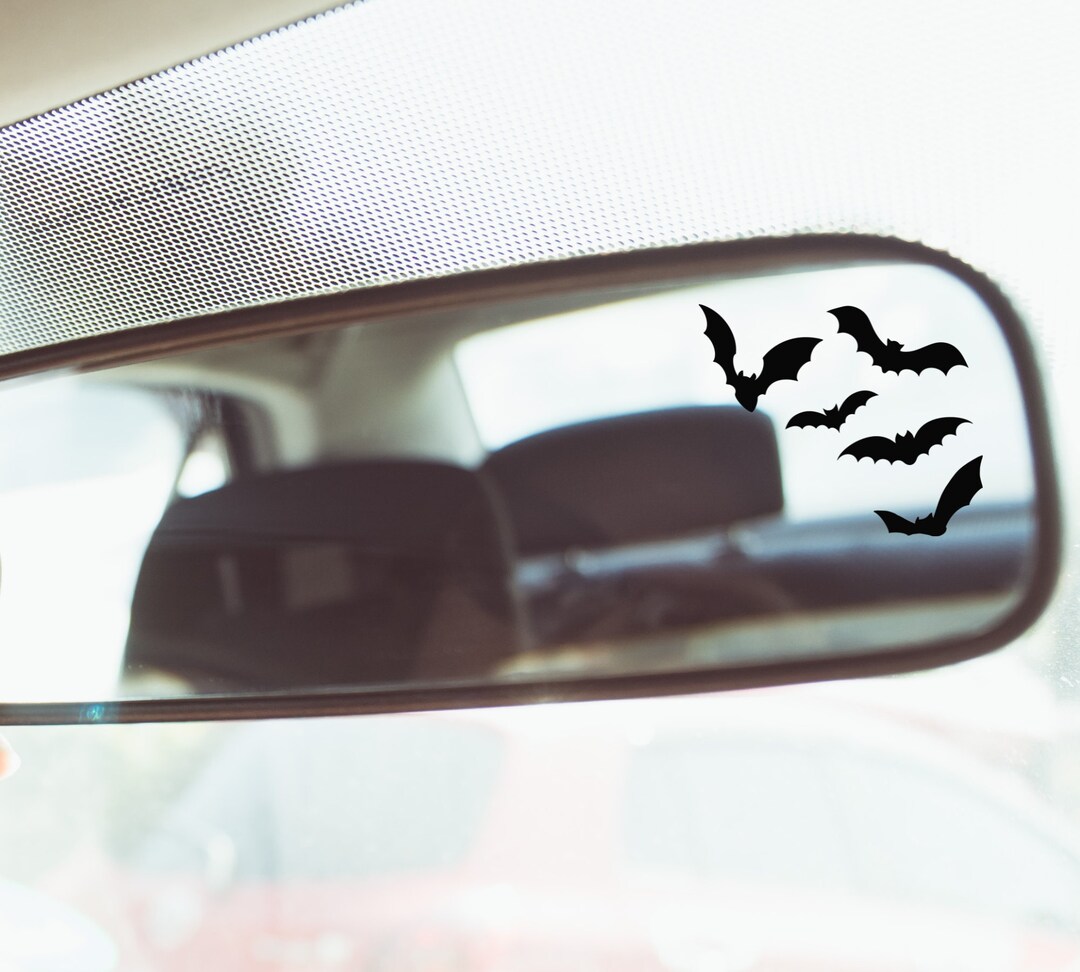 Bats Rear View Mirror Decal, Rear View Mirror Decal, Flying Bats, Vinyl ...