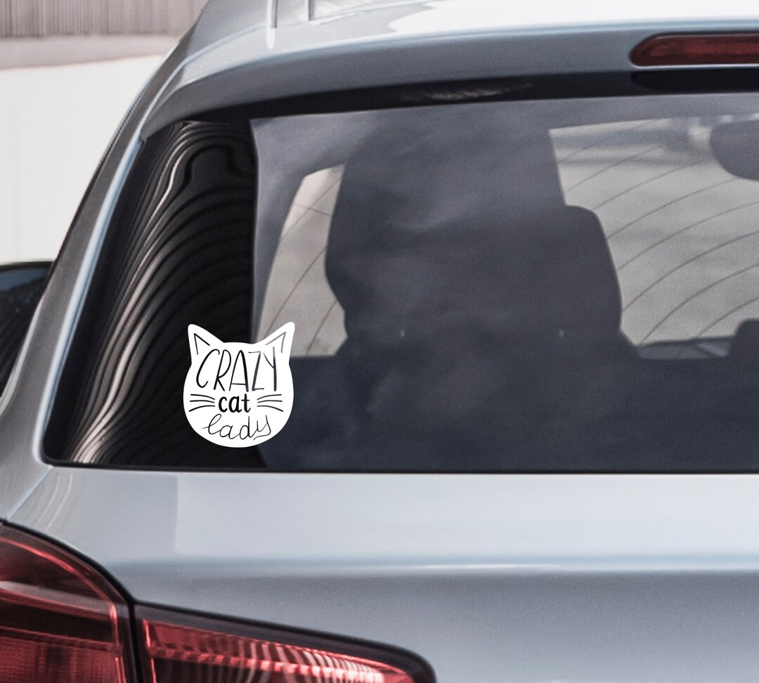Crazy Cat Lady Car Decal, Vinyl Decals, Trendy, Car Accessories, Gifts ...
