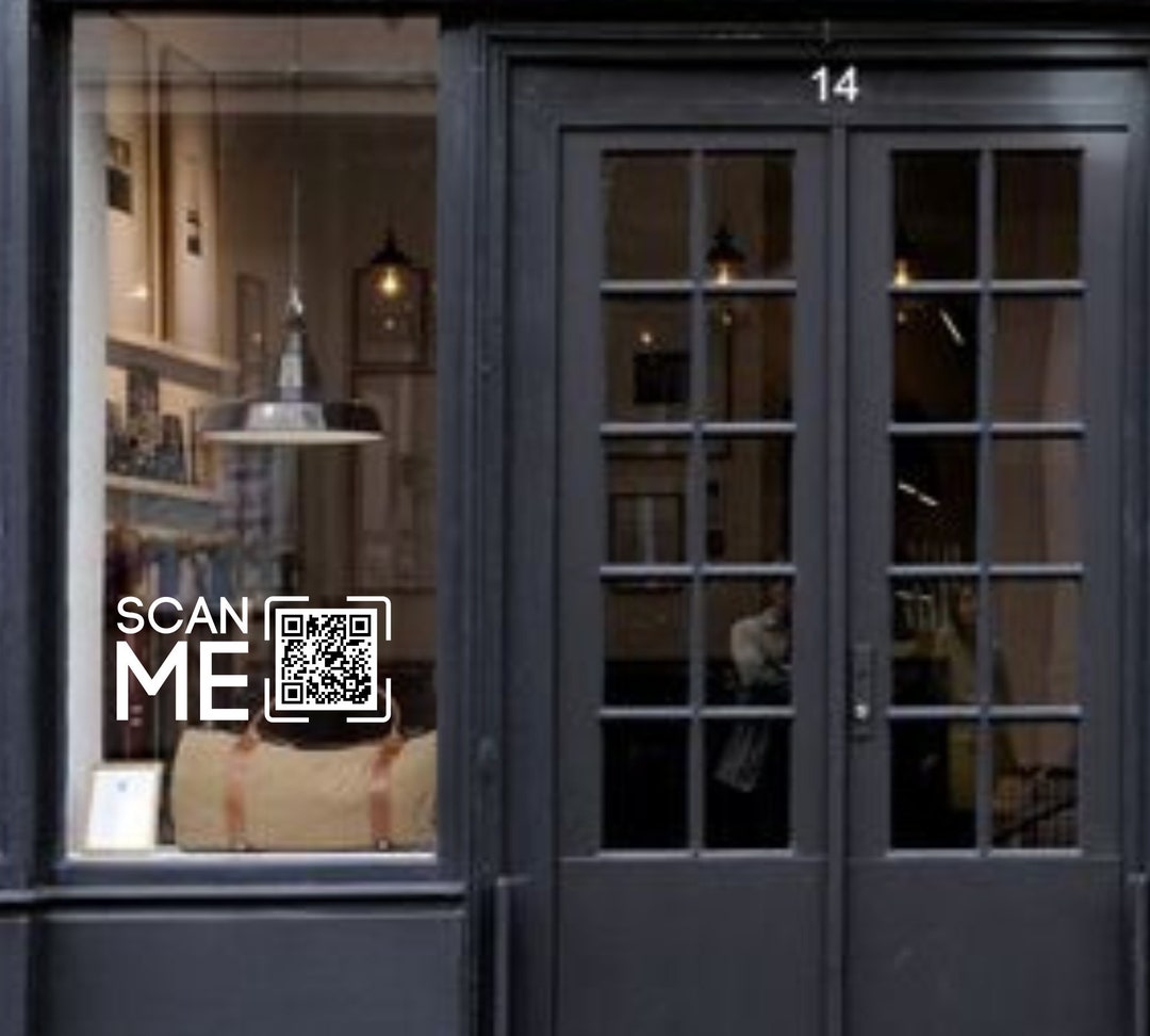 Personalized Qr Code Decal Custom Window Qr Code Storefront - Etsy