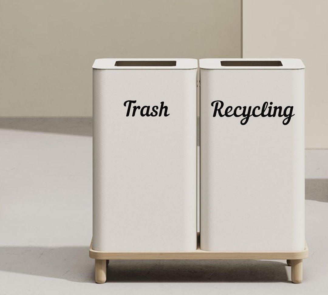 Trash and Recycle Decal, Recycle Decal, Trash Decal, Trash Can Decals ...