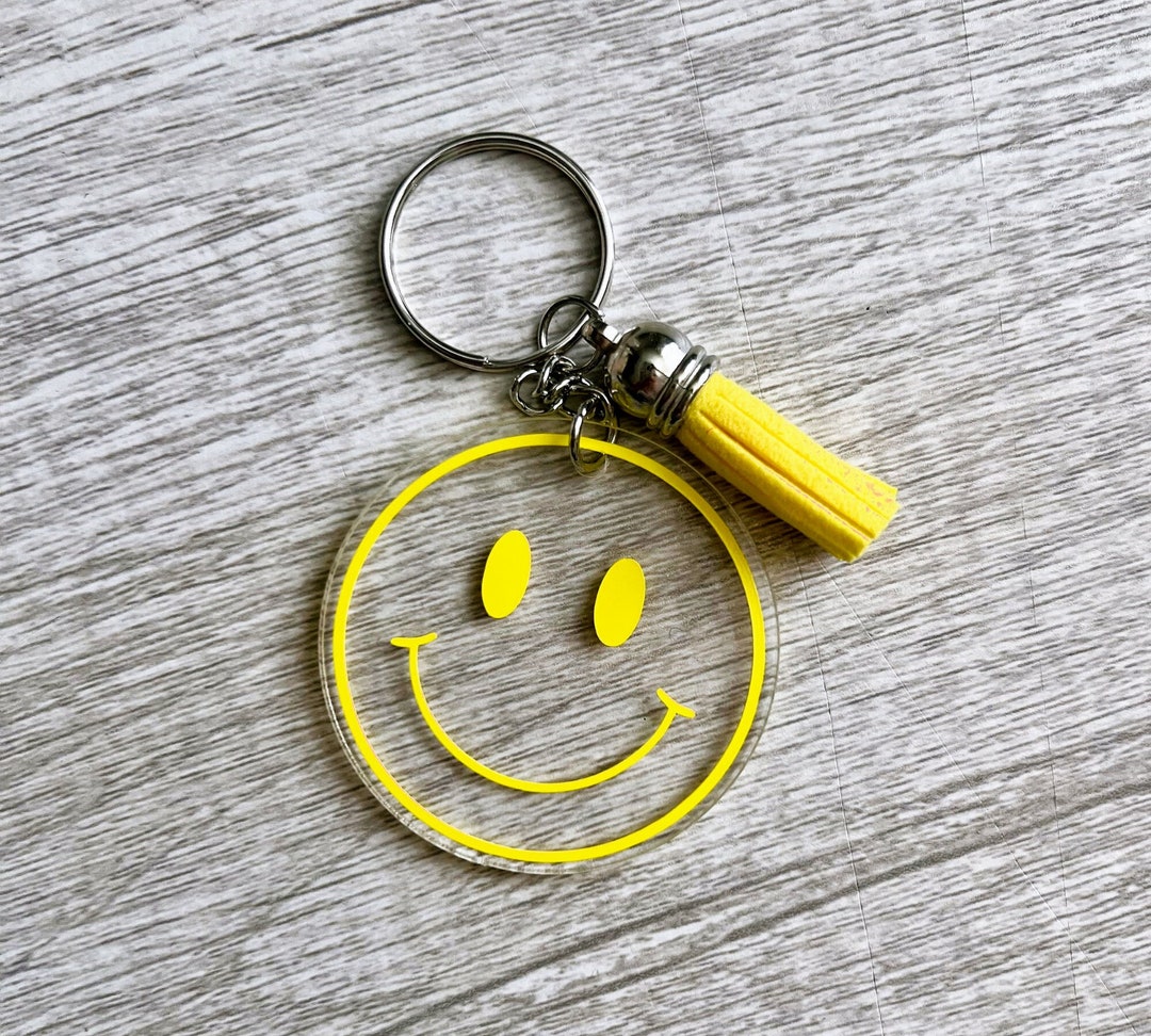 Smiley Face Car Keychain Smile Smile Trendy Key Chain - Etsy