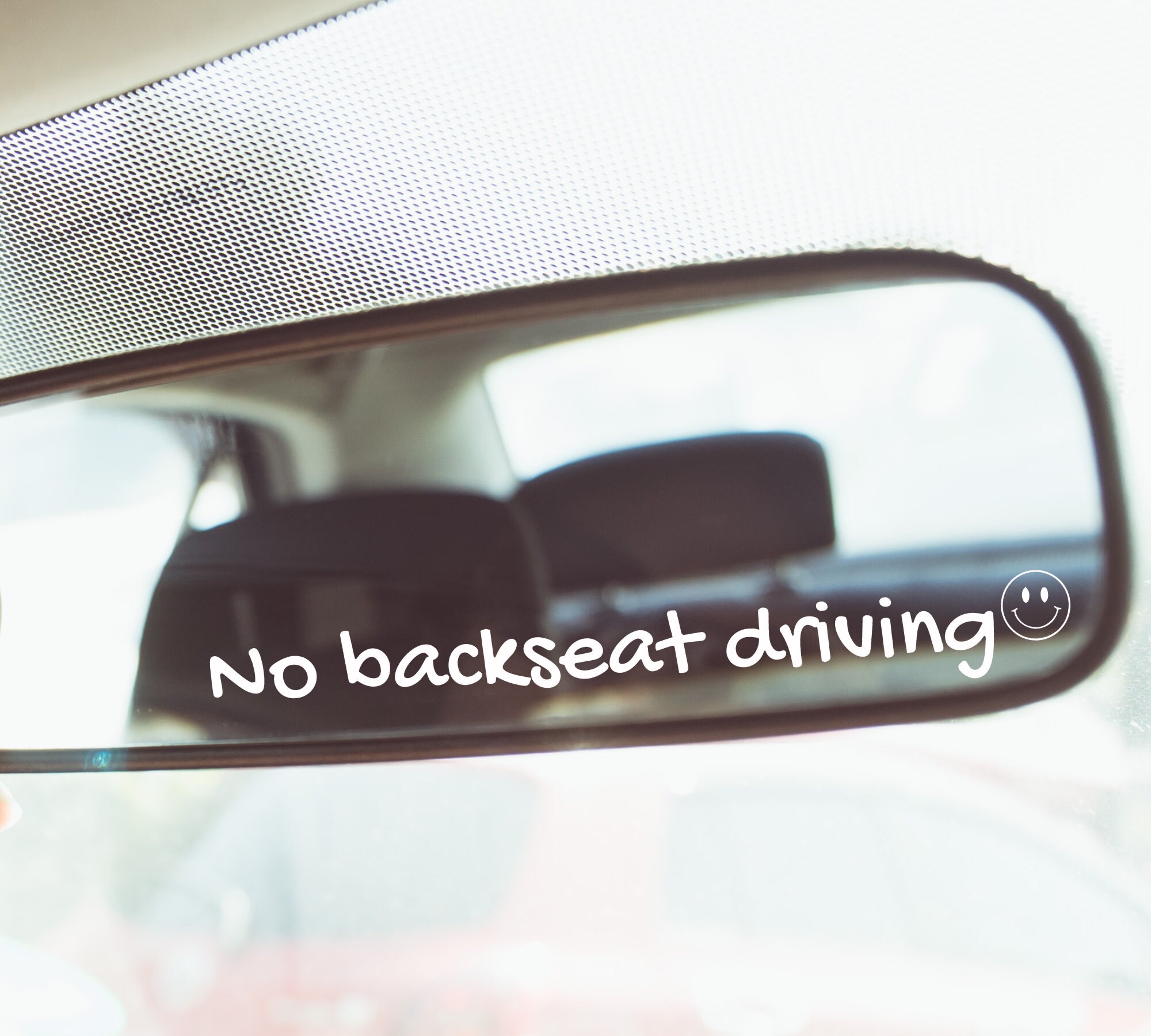 No Backseat Driving Car Decal, Rear View Mirror Decal, Vinyl Decal ...