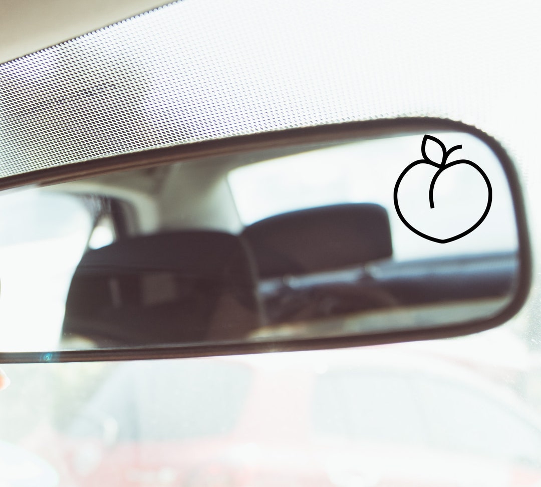 Peach Rear View Mirror Decal, Rear View Mirror Decal, Peach, Vinyl ...