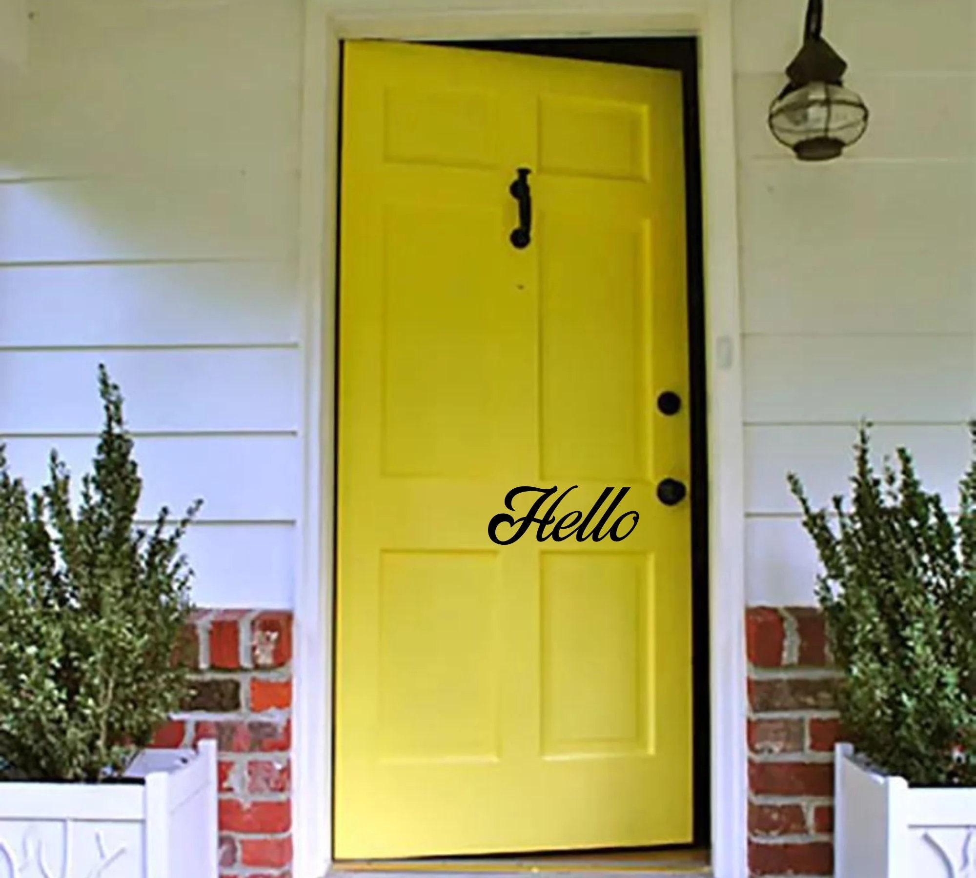 Hello Front Door Decal, Hello Vinyl Decal, Front Door Decal, Entry Wall ...