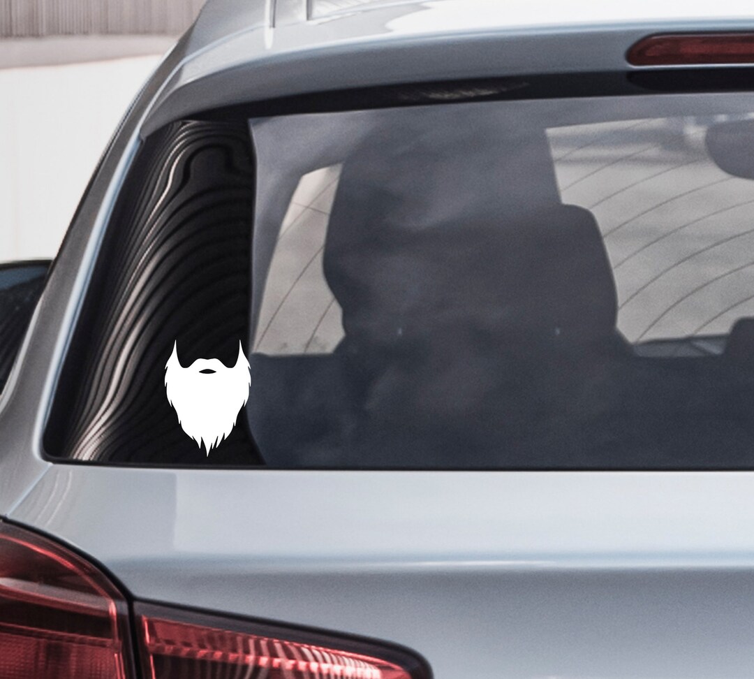 Beard Car Decal, Vinyl Decals, Trendy, Car Accessories, Gifts, Bumper ...