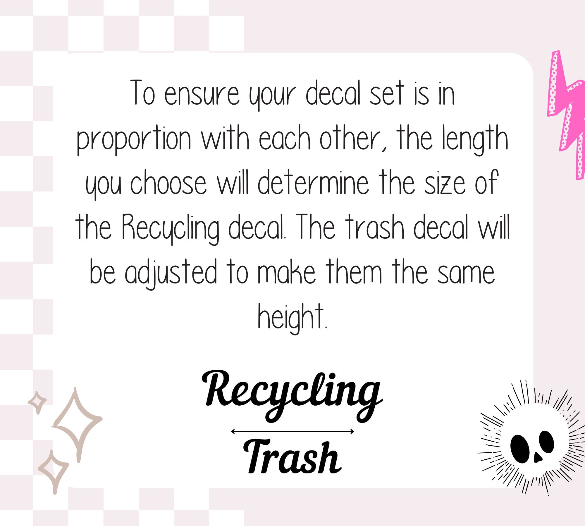 Trash and Recycle Decal Set, Recycle Decal, Trash Decal, Trash Can ...