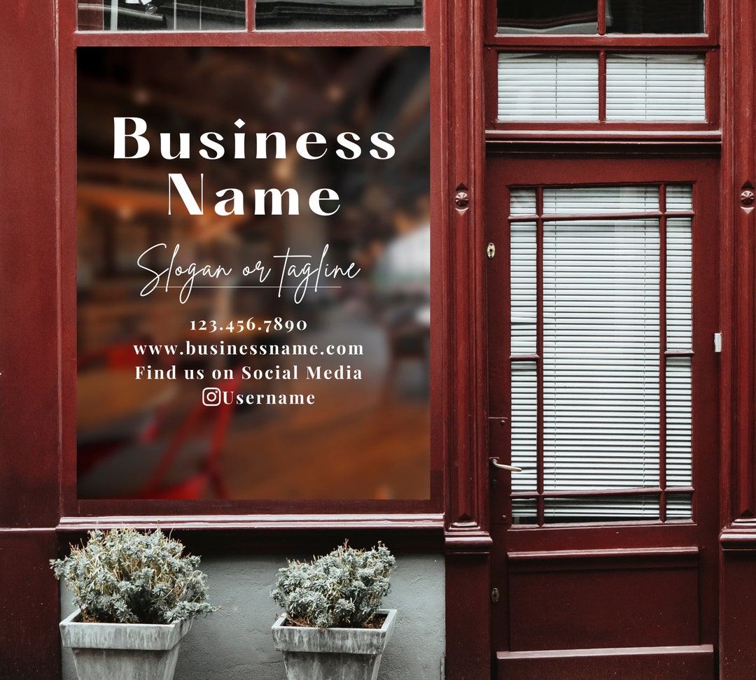 Custom Business Window Decal, Window Door Lettering, Business Logos ...