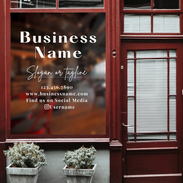Business Door Decal - Etsy