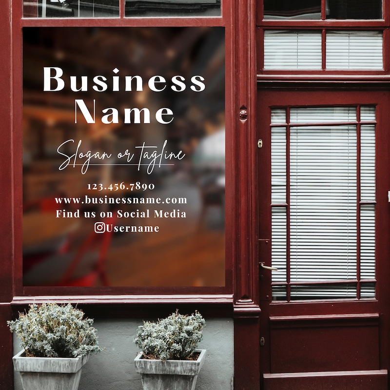 Business Door Decal - Etsy